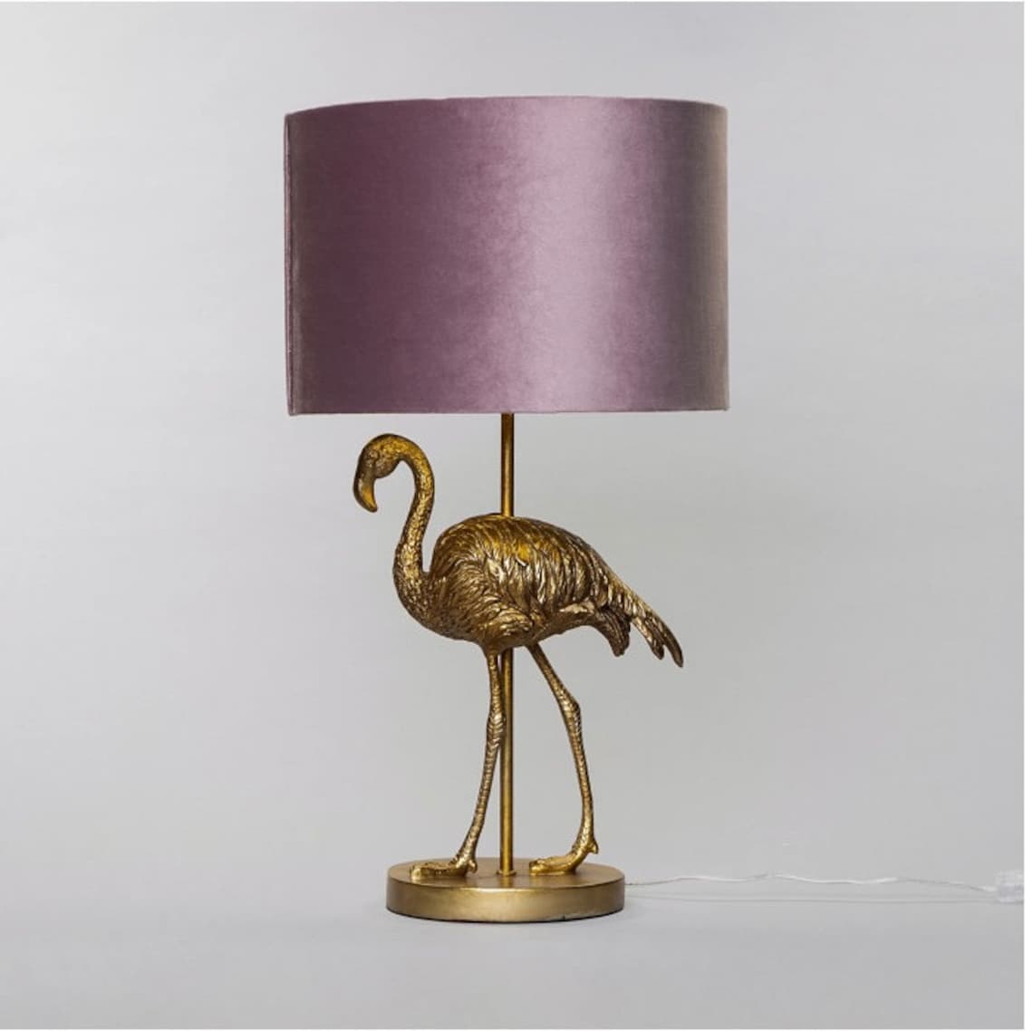 Stunning Gold & Pink Flamingo Table Lamp Base and Velvet - Etsy