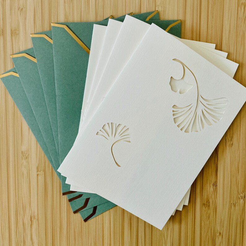Ginko Cut-out Holiday Greeting Card Set (handmade Set of 4, With ...