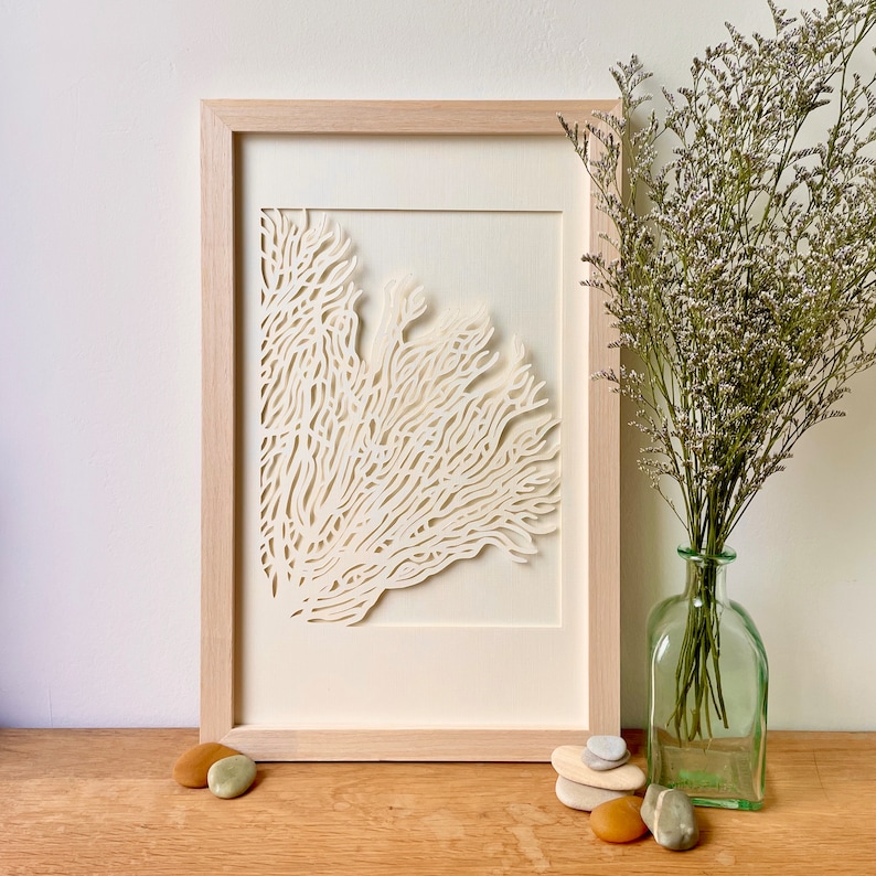 Handmade Beach Seafan Coral Paper Cut-out Relief - Nature and Ocean ...
