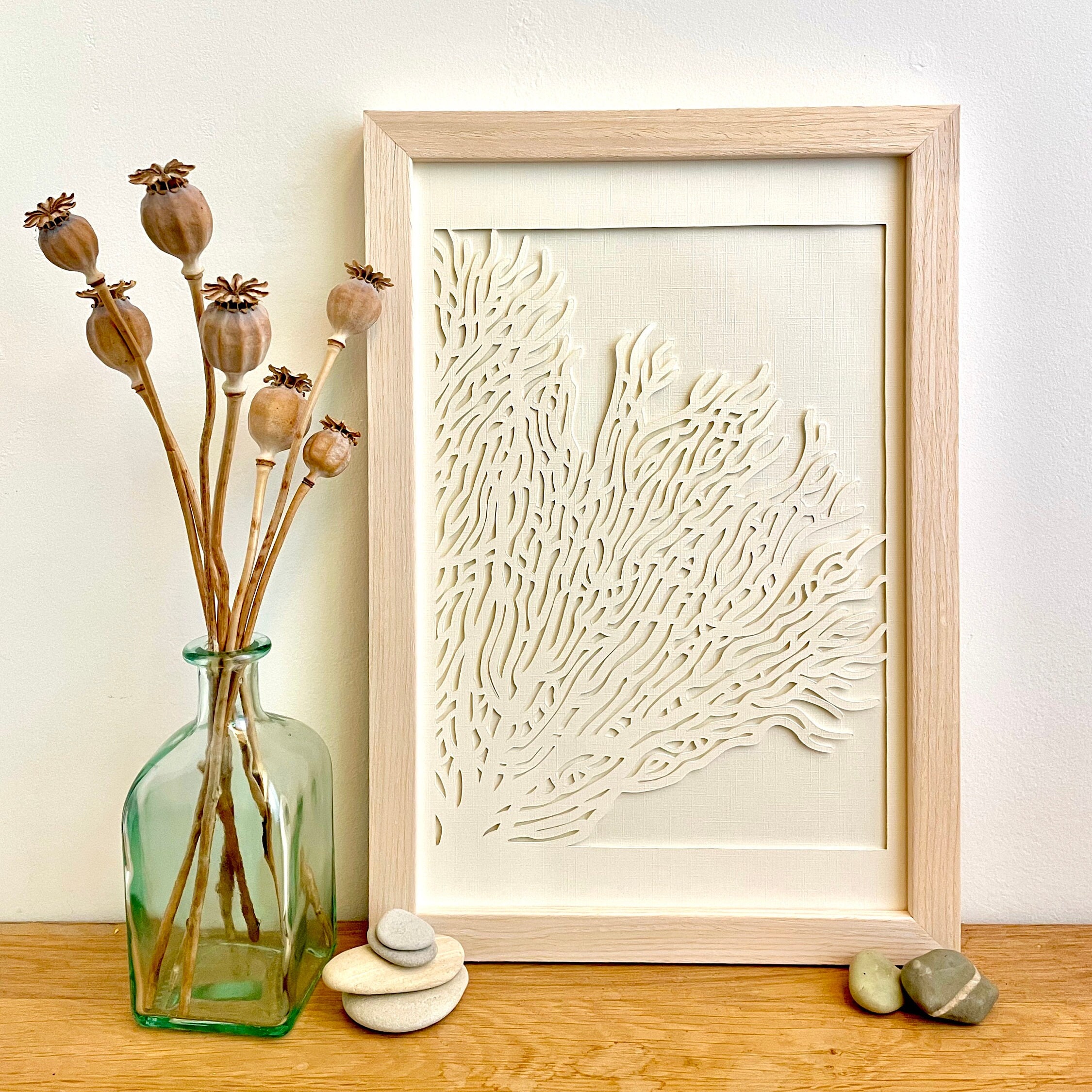 Handmade Beach Seafan Coral Paper Cut-out Relief - Nature and Ocean ...