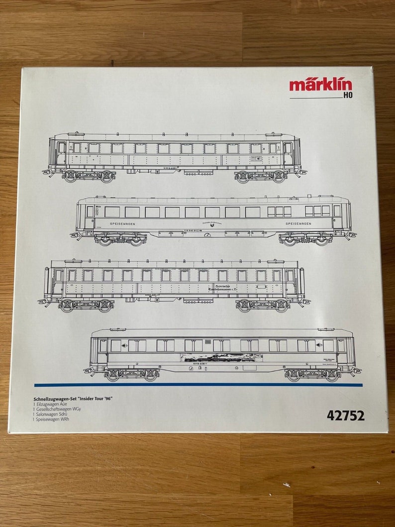MARKLIN 42752 Db IINSIDER TOUR 1996 4 Passenger Cars Set Ho Scale New ...