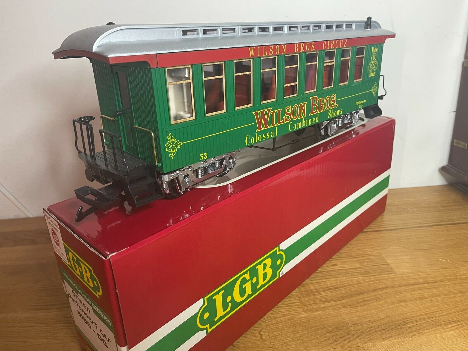 LGB 3180-DG Vintage Wilson Bros. CIRCUS #53 Passenger Car G Gauge W ...