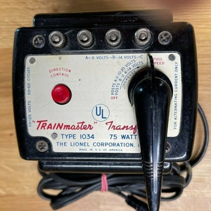 LIONEL TRAINMASTER 75 Watts TRANSFORMER Type 1034 Tested - Etsy