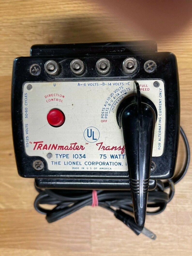 LIONEL TRAINMASTER 75 Watts TRANSFORMER Type 1034 Tested - Etsy
