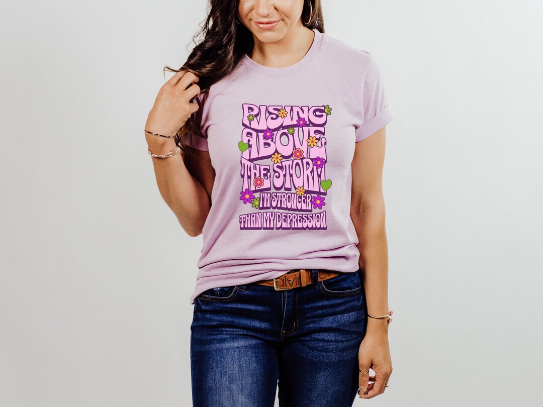 Retro "i Am Stronger Than My Depression" T-shirt, Depression Awareness ...