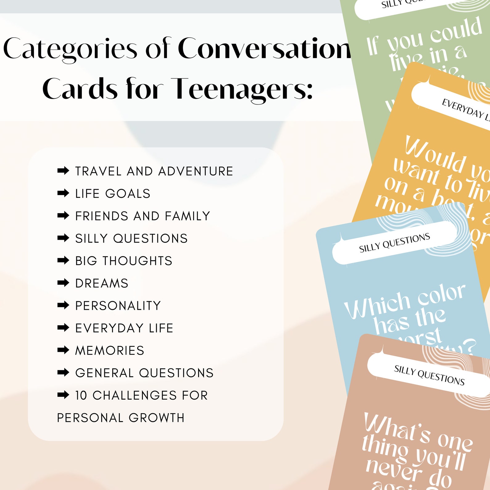 Teen Conversation Cards: Self-reflection & Growth (printable) - Etsy