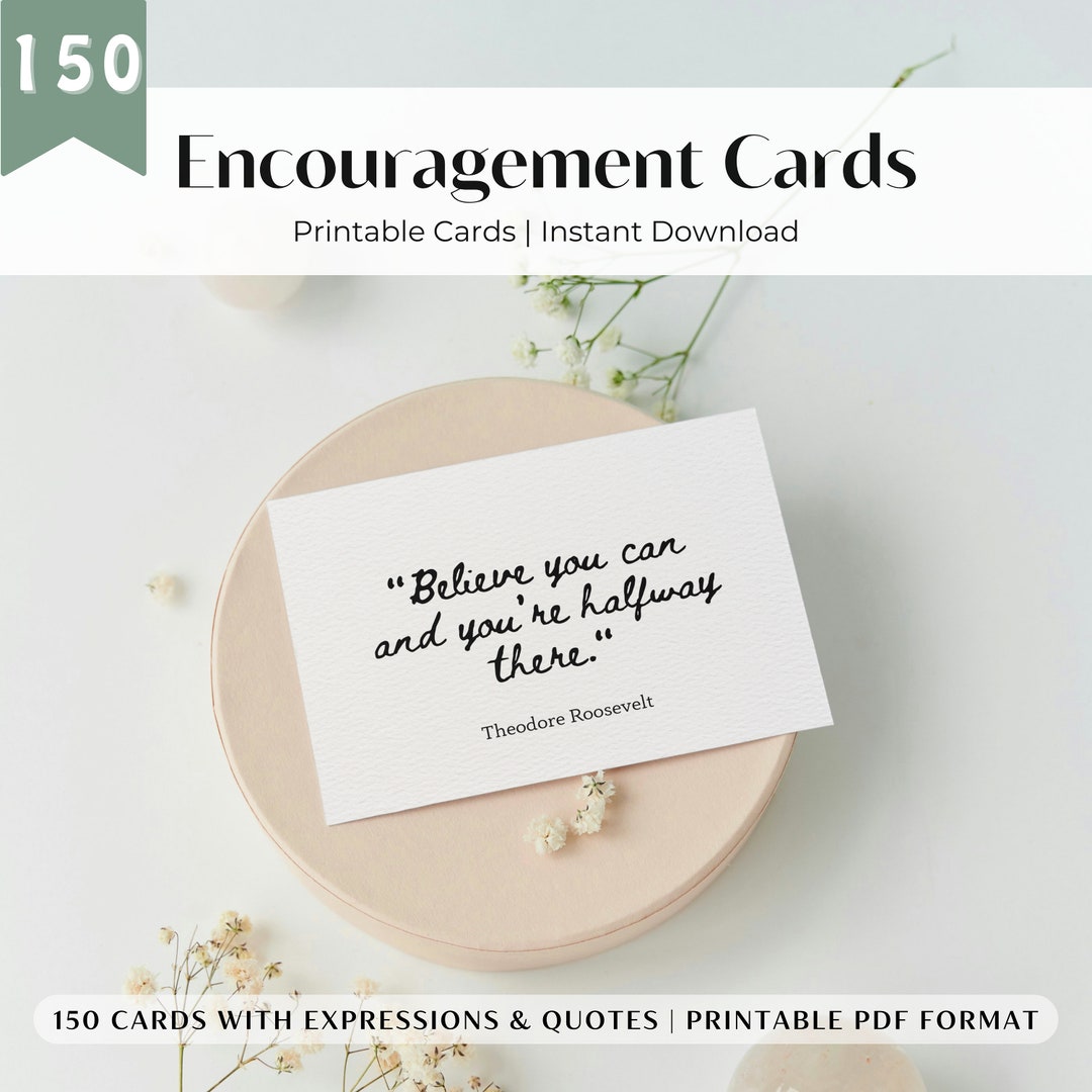 Motivational Cards | Encouragement Cards, Positive Note Cards for ...