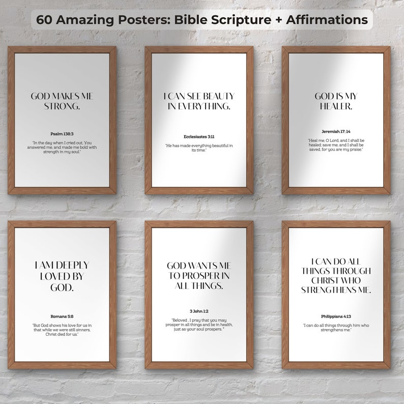 CHRISTIAN POSTERS & Bible Affirmation CARDS, Bible Verse Poster Bible ...
