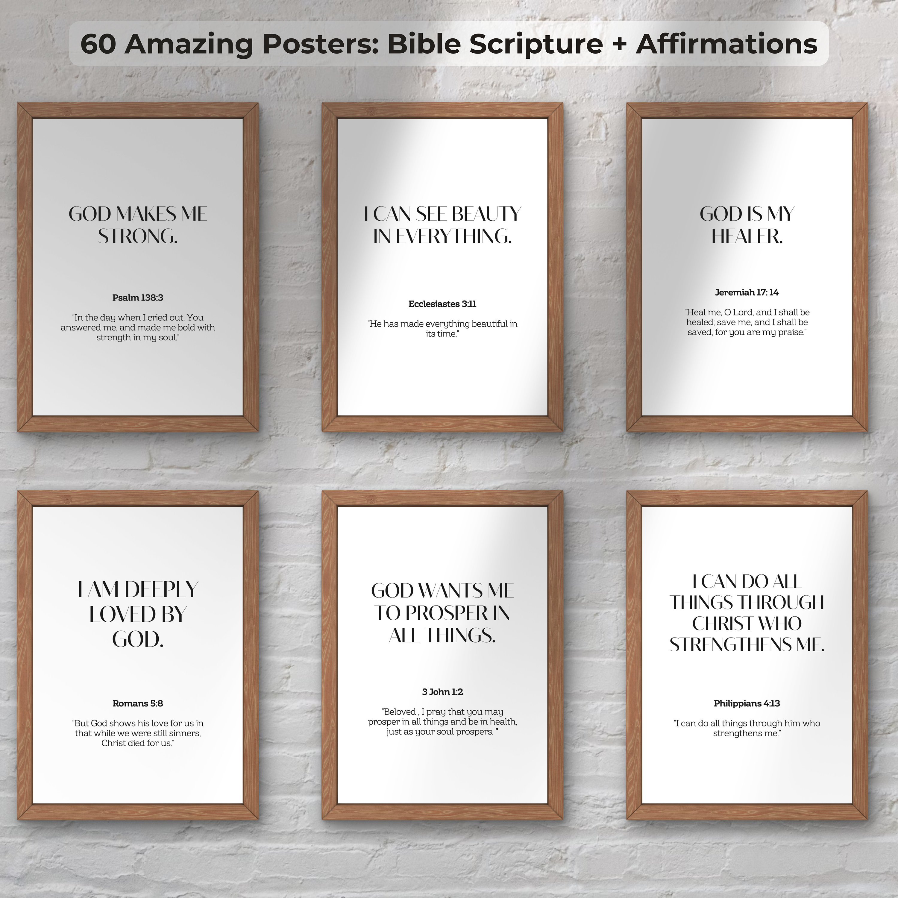 CHRISTIAN POSTERS & Bible Affirmation CARDS, Bible Verse Poster Bible ...