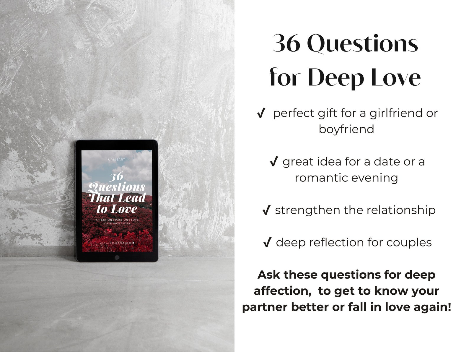 36 Questions to Fall in Love Cards: Couple Conversation Starters ...
