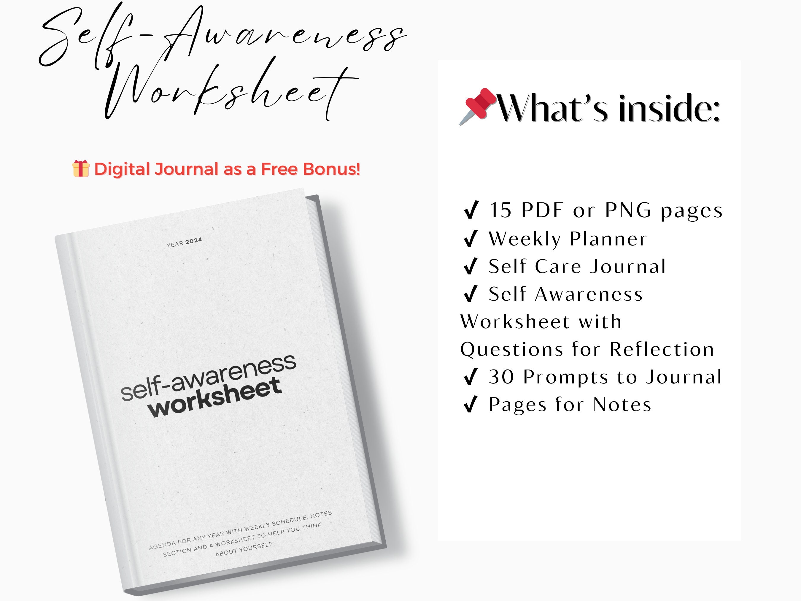 325 SELF-REFLECTION Digital Cards With Tasks and a Free GIFT Self ...