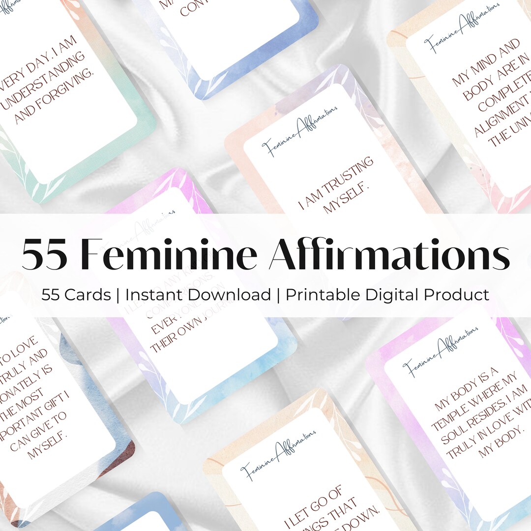 Women Confidence Affirmation Cards: Empowerment, Feminine, Self-love ...