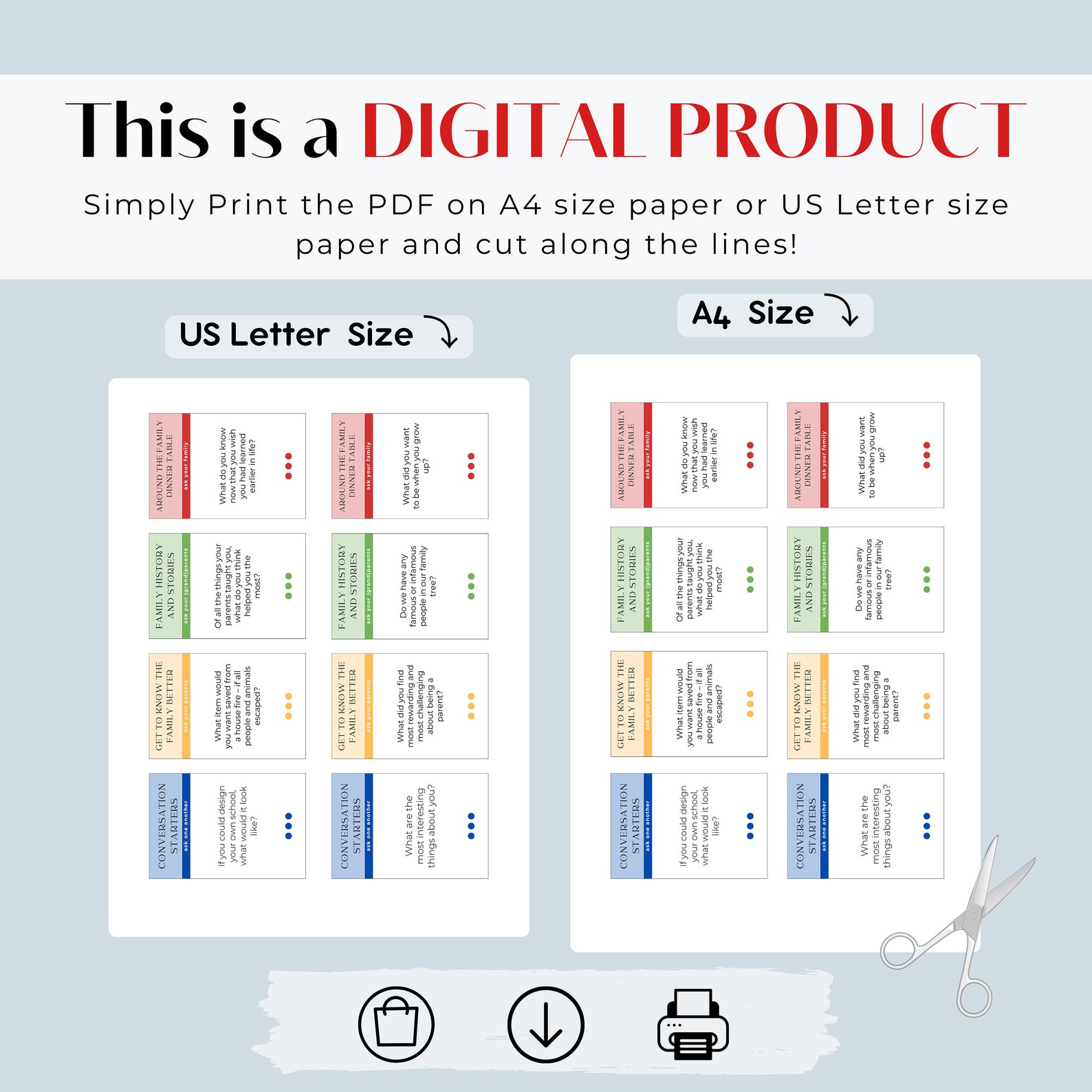 FAMILY CONVERSATION STARTERS | Bonding Cards for Family, Conversation ...