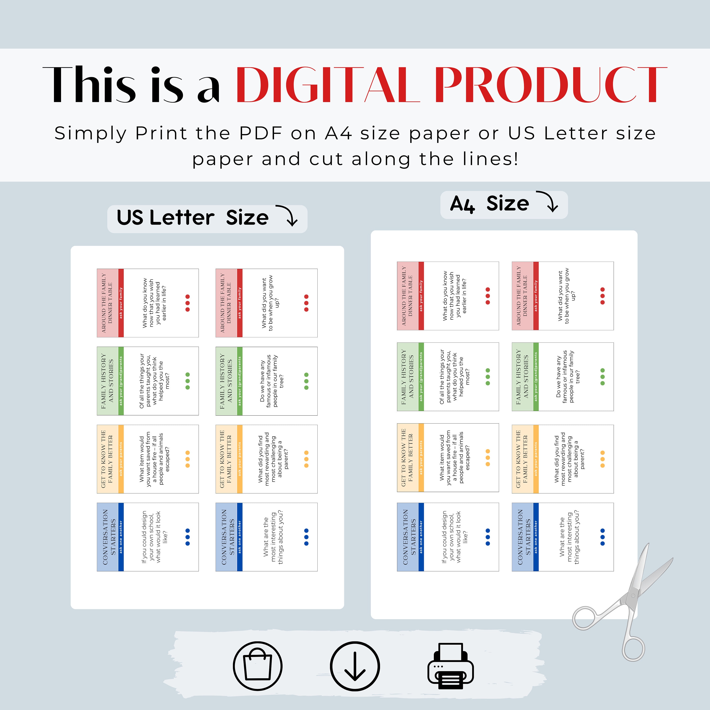 FAMILY CONVERSATION STARTERS | Bonding Cards for Family, Conversation ...