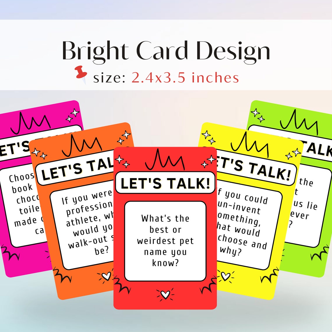 Funny Question Cards: Icebreaker Party Game (PNG, PDF) - Etsy