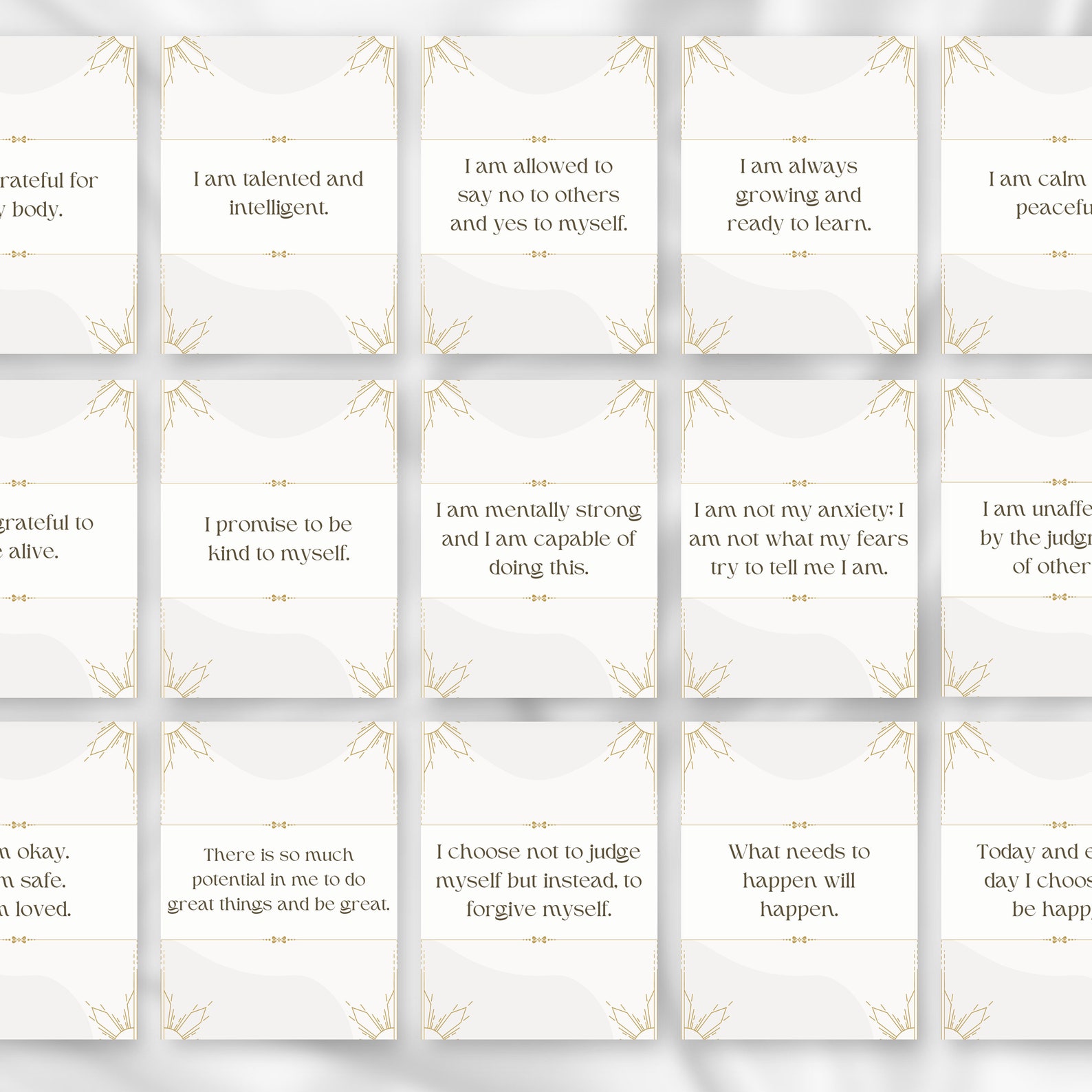 POSITIVE AFFIRMATION CARDS, Printable Self Care Affirmations, Positive ...