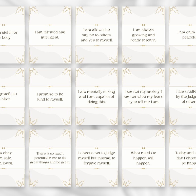 POSITIVE AFFIRMATION CARDS, Printable Self Care Affirmations, Positive ...