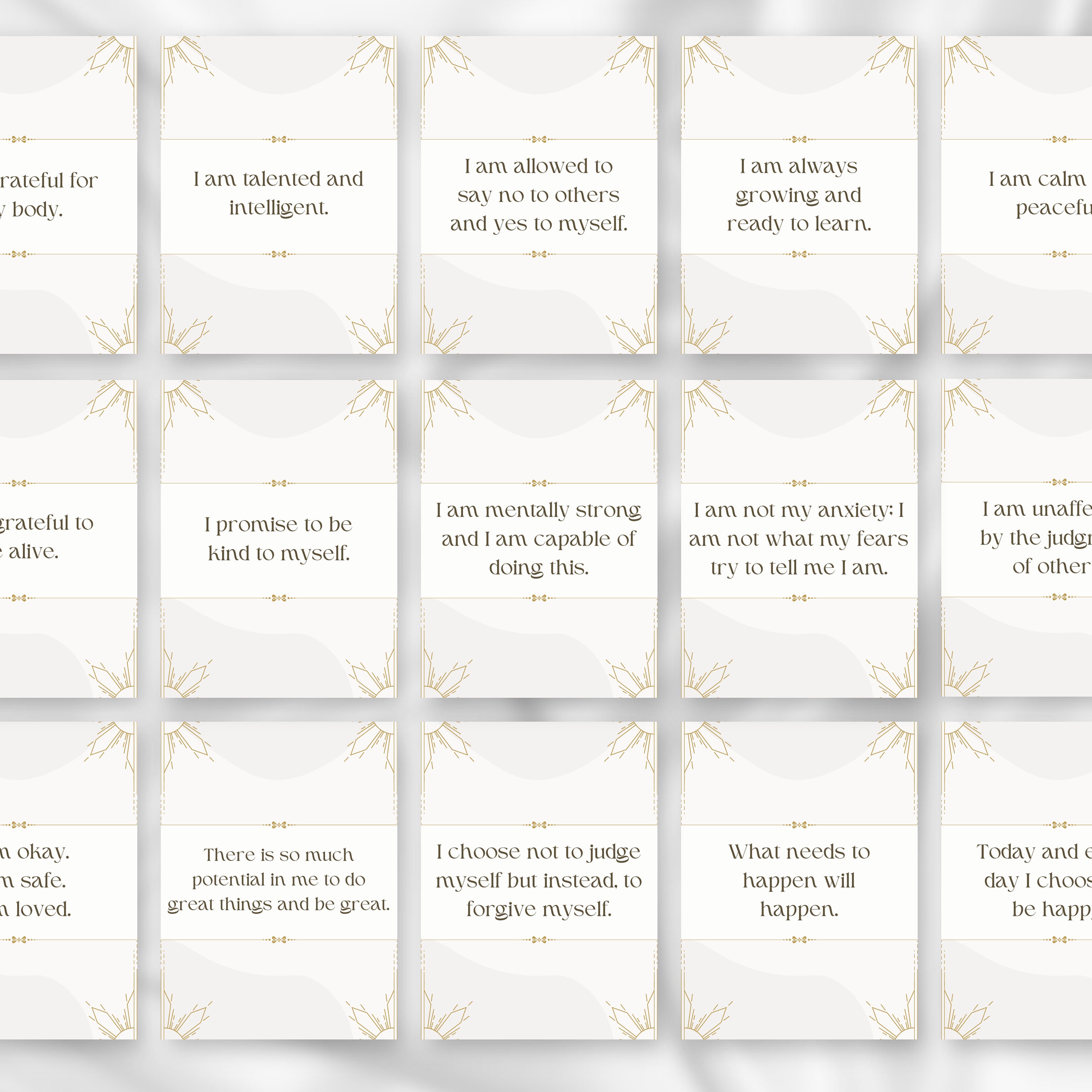 POSITIVE AFFIRMATION CARDS, Printable Self Care Affirmations, Positive ...