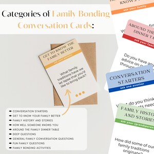 FAMILY CONVERSATION STARTERS | Bonding Cards for Family, Conversation ...