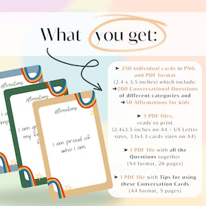 Kids Conversation Cards: 250 Printable Questions & Affirmations ...