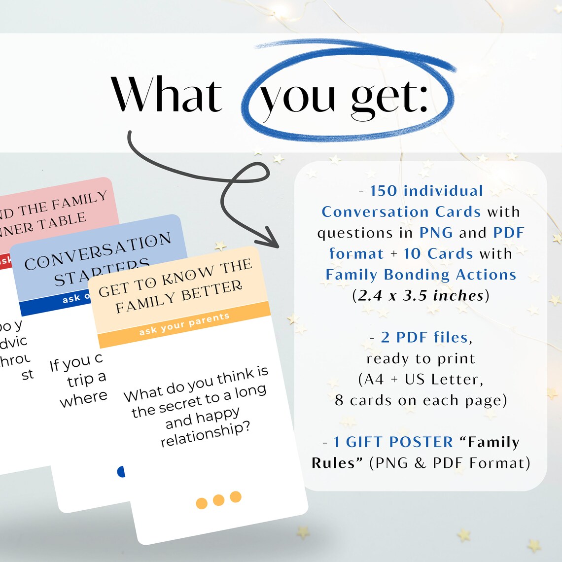 FAMILY CONVERSATION STARTERS | Bonding Cards for Family, Conversation ...