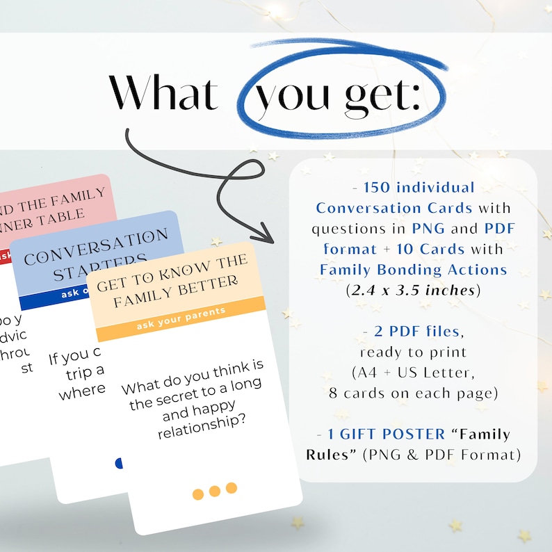 FAMILY CONVERSATION STARTERS | Bonding Cards for Family, Conversation ...