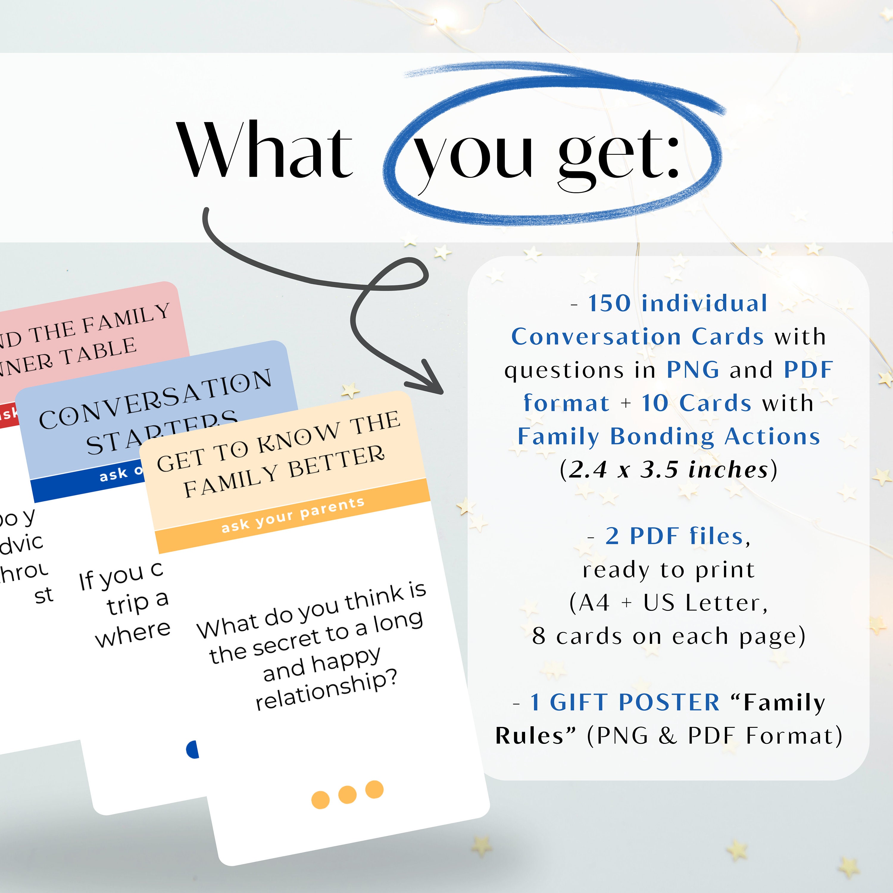 FAMILY CONVERSATION STARTERS | Bonding Cards for Family, Conversation ...