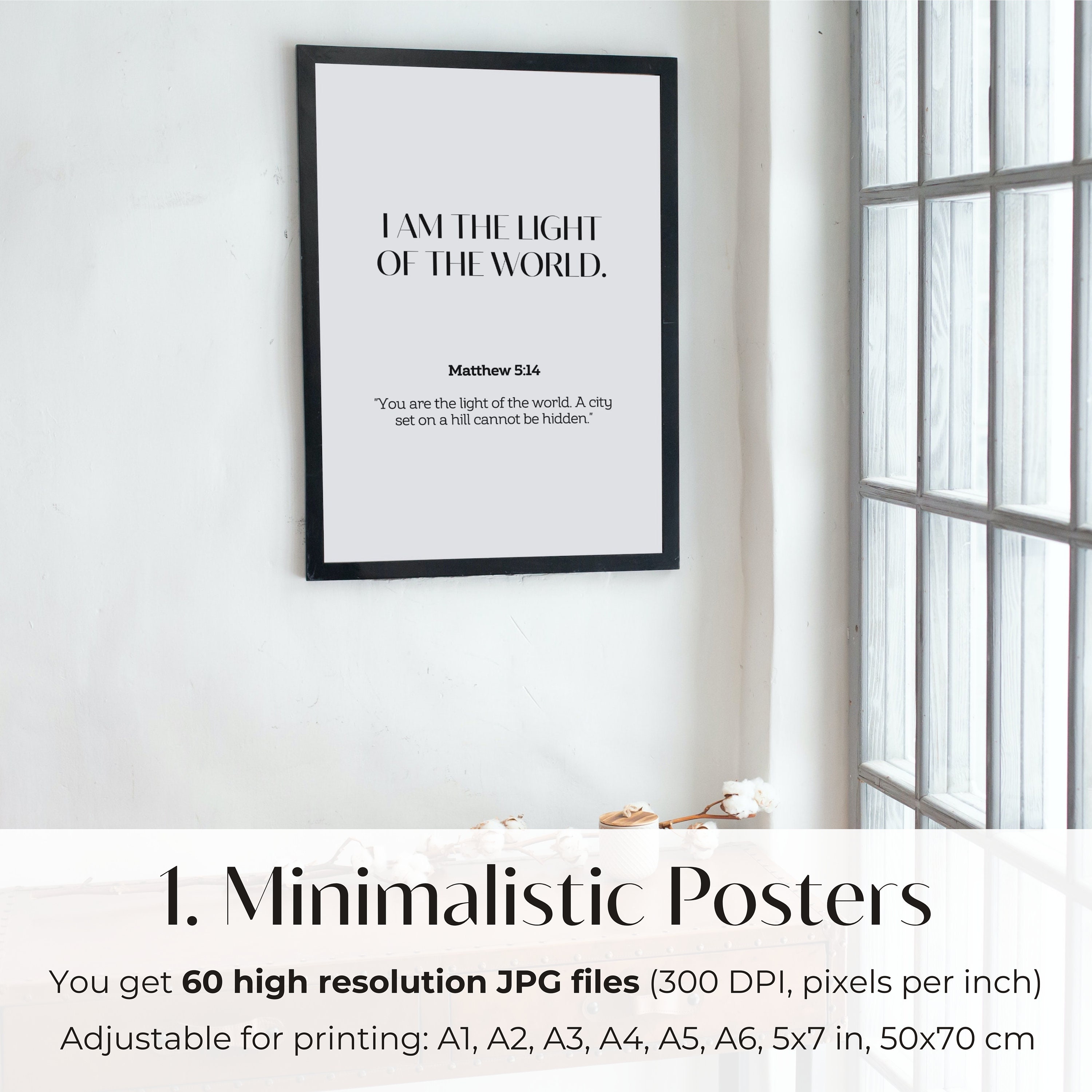 CHRISTIAN POSTERS & Bible Affirmation CARDS, Bible Verse Poster Bible ...