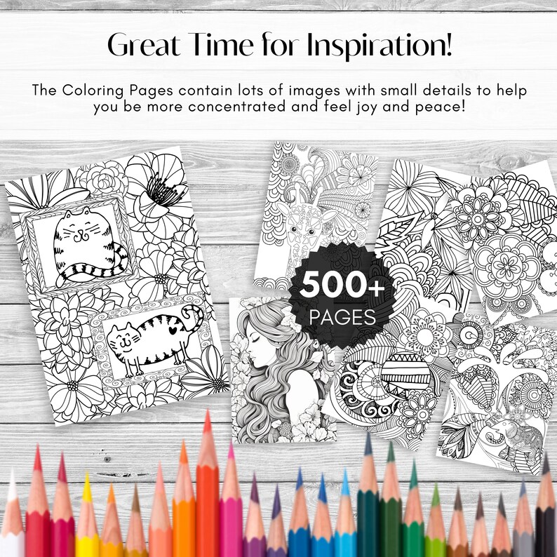 500 Coloring Pages for Adults & Teenagers, Adult Coloring Pages, Master ...