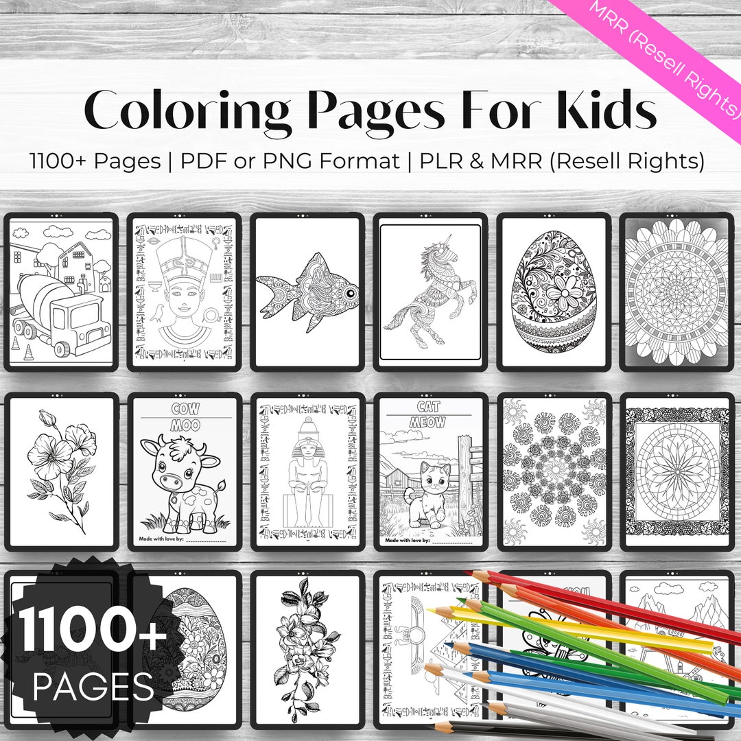 1100+ Children Coloring Pages BUNDLE MRR, Coloring Books for Kids ...