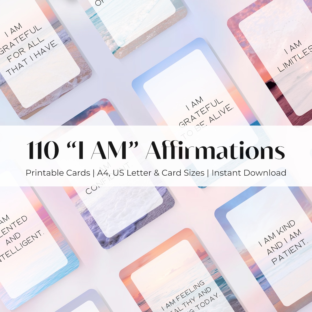 I AM Affirmation Cards | Digital Download, Printable Affirmation Set ...