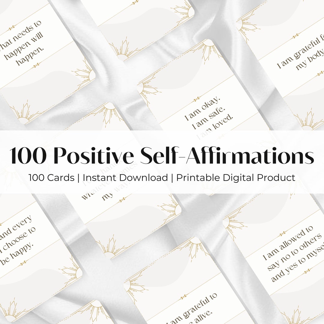 POSITIVE AFFIRMATION CARDS, Printable Self Care Affirmations, Positive ...