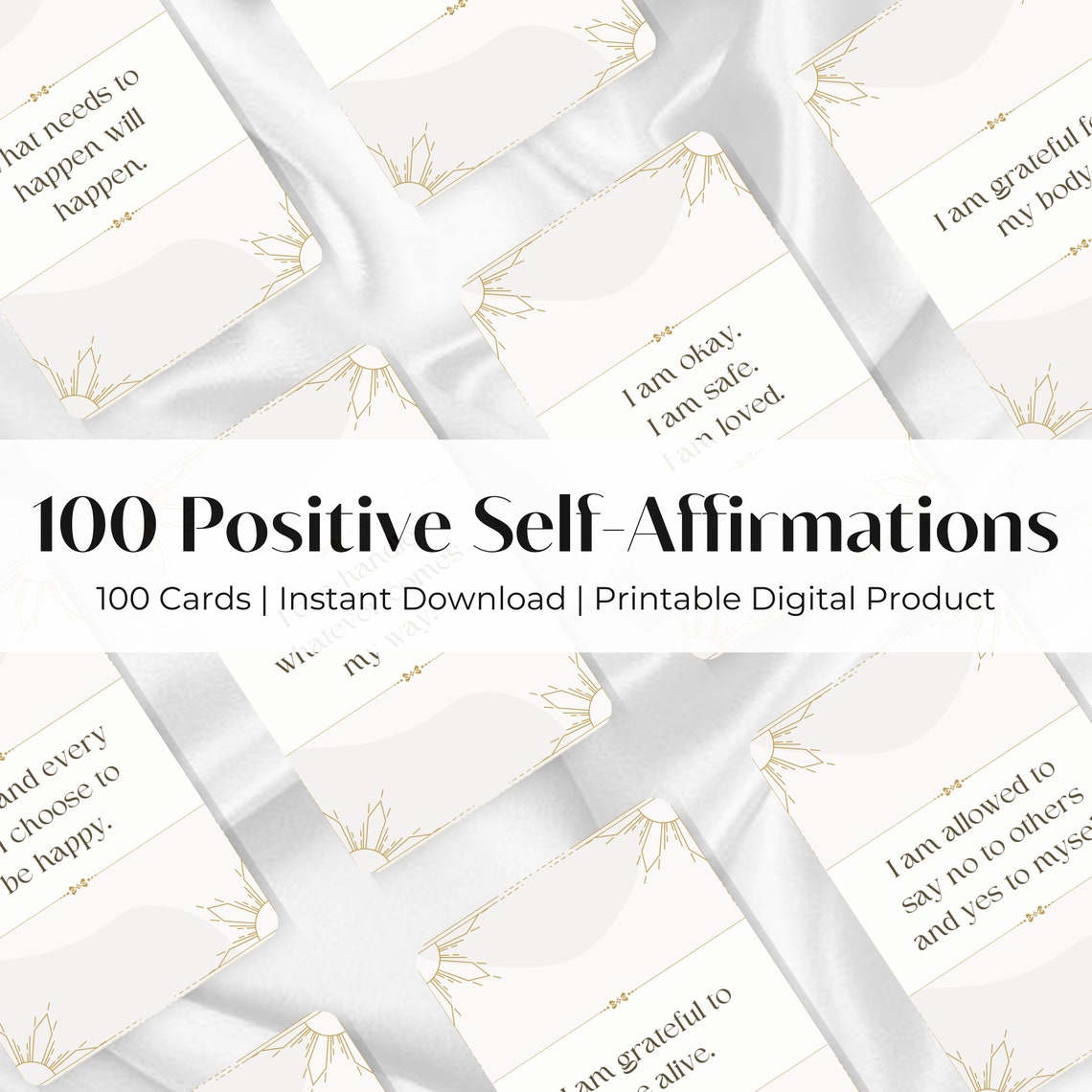 POSITIVE AFFIRMATION CARDS, Printable Self Care Affirmations, Positive ...