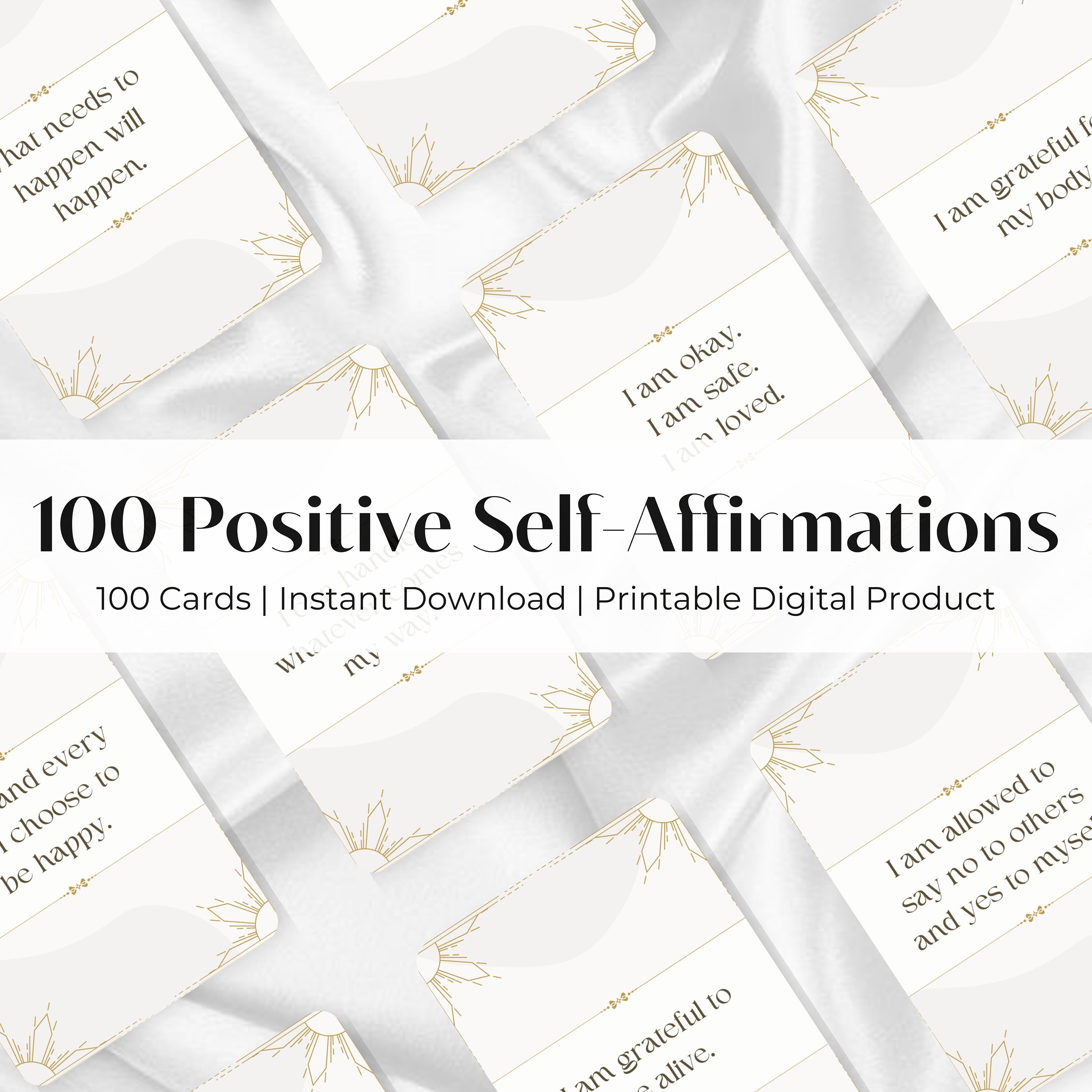 POSITIVE AFFIRMATION CARDS, Printable Self Care Affirmations, Positive ...