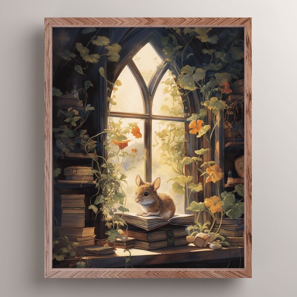 Cottage Core Mouse Art - Etsy