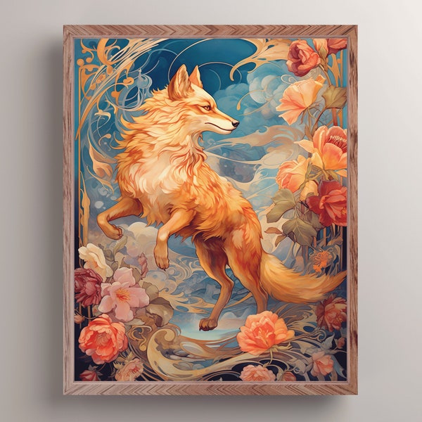 Silver Fox Art Print - Etsy