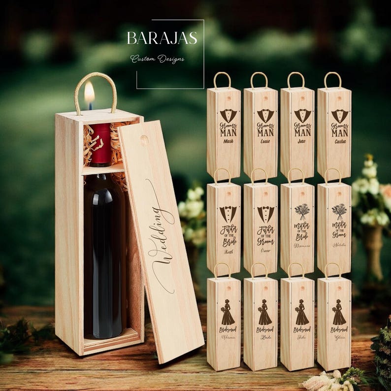 Personalized Wooden Wine Box – Custom Engraved Gift for Wine Lovers - Etsy