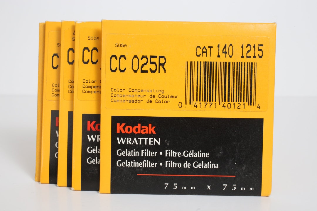 5x Kodak Red Color Compensating 75mm X 75mm Wratten Gelatin 3 Filters ...