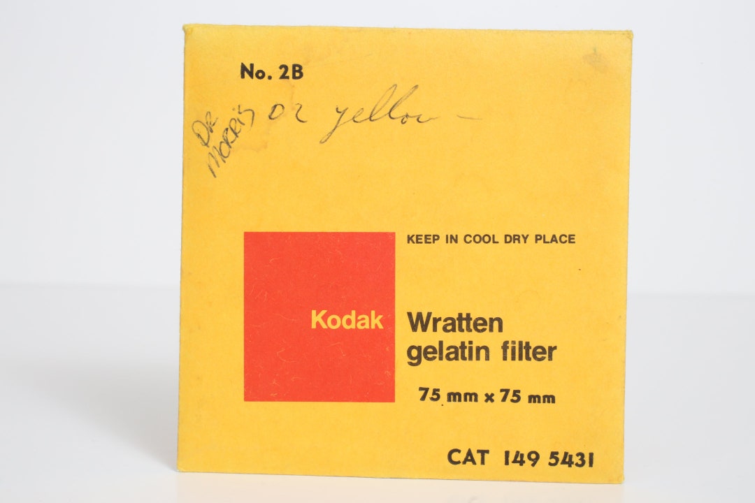 Kodak No. 2B Yellow 75mm X 75mm Wratten Gelatin 3 Filter for B&W Film ...
