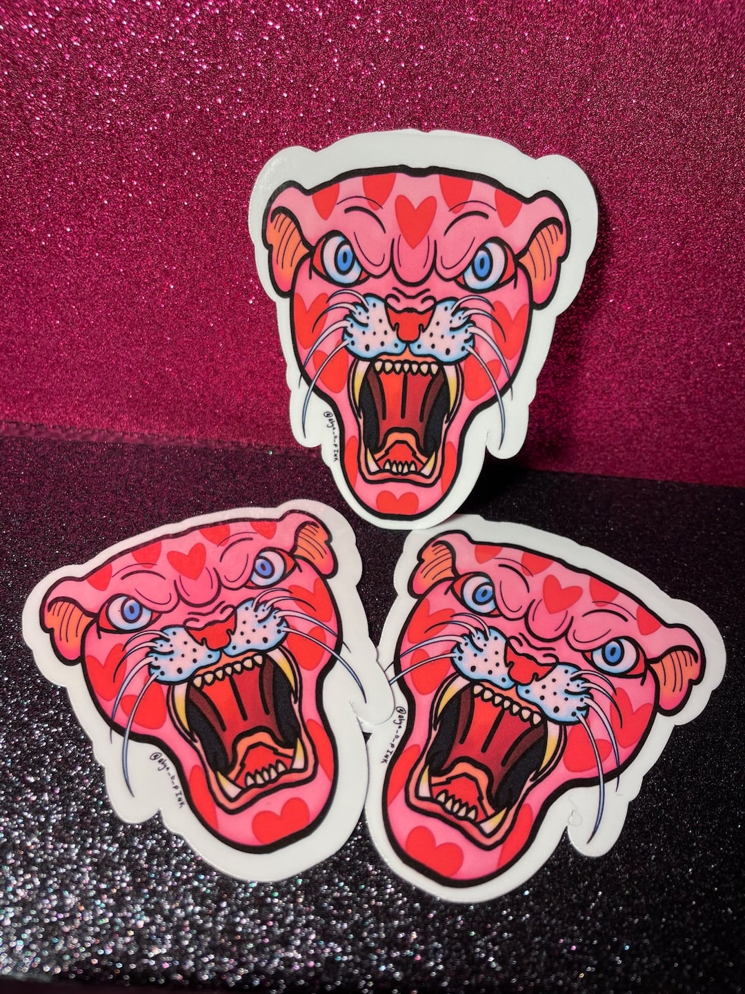 Pink Gothic Jaguar Waterproof Sticker - Etsy