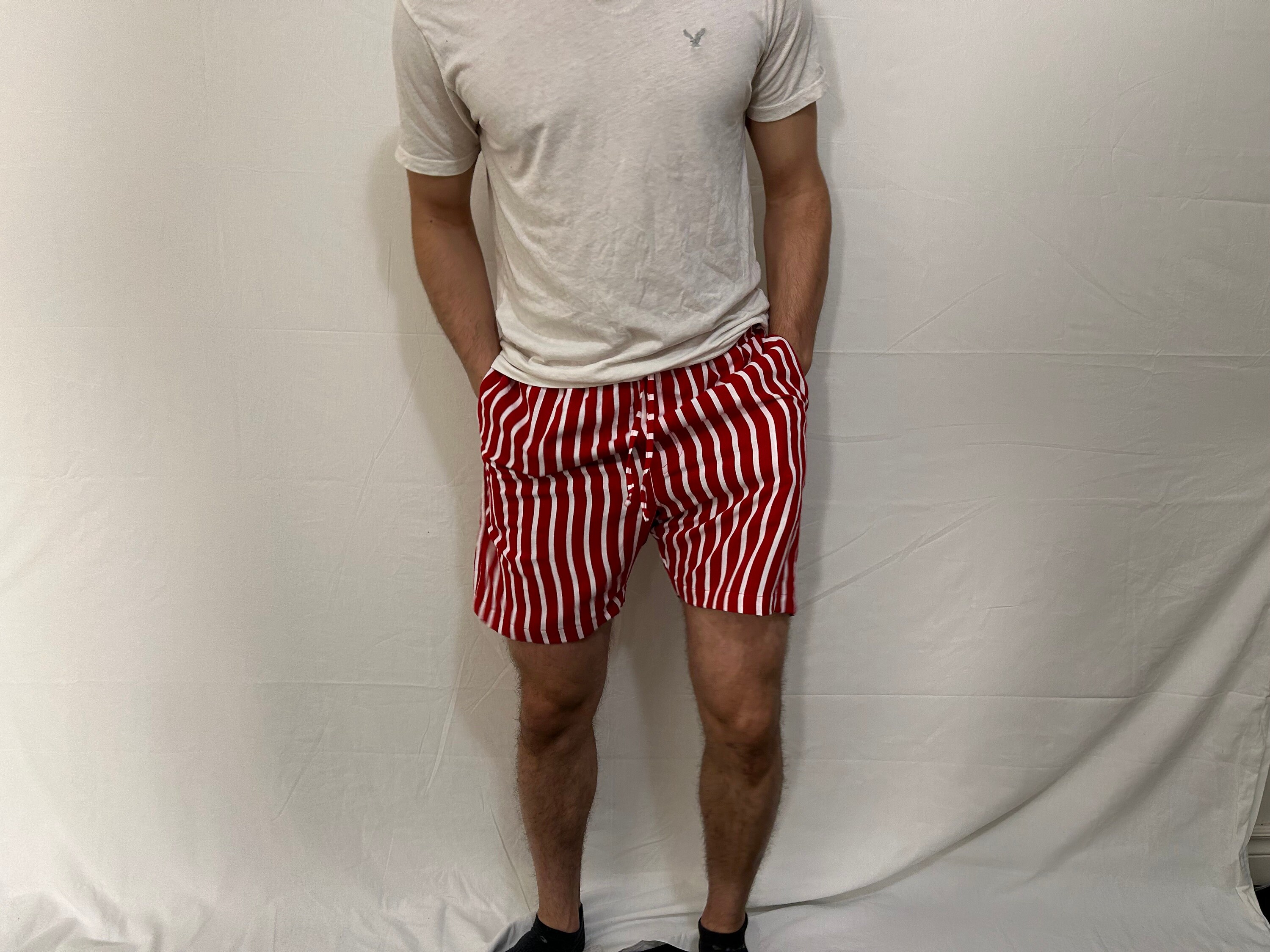 Men's Shorts Sewing Pattern. DIY Linen Shorts Pattern With Elastic ...