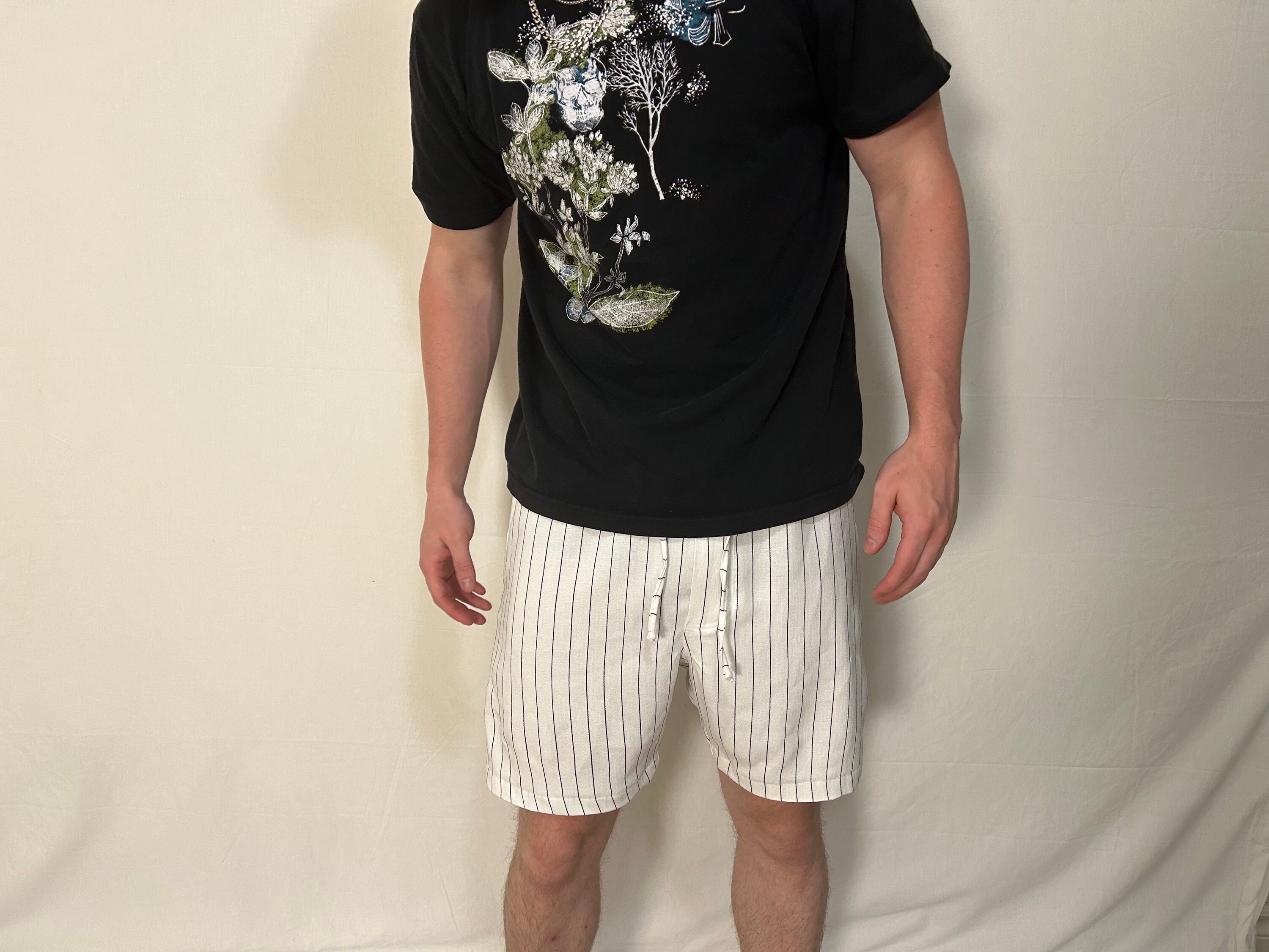 Men's Shorts Sewing Pattern. DIY Linen Shorts Pattern With Elastic ...