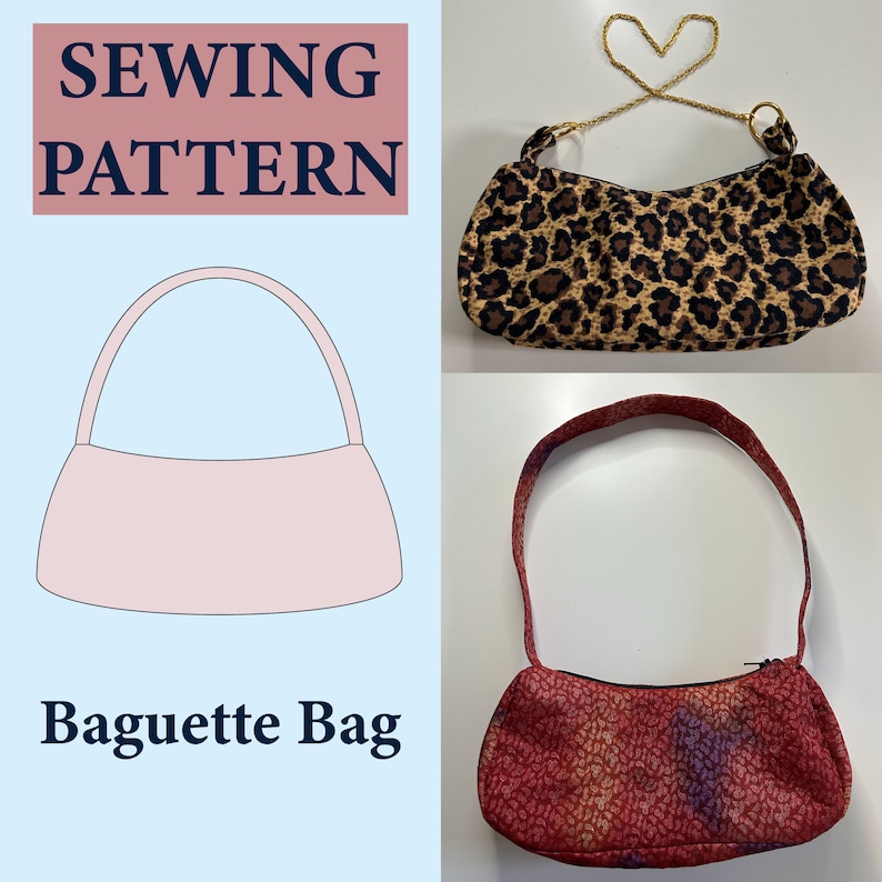 Baguette Bag Sewing Pattern [FREE] Shoulder Bag PDF Sewing Pattern for ...