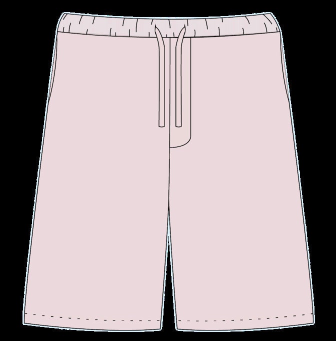 Men's Shorts Sewing Pattern. DIY Linen Shorts Pattern With Elastic ...