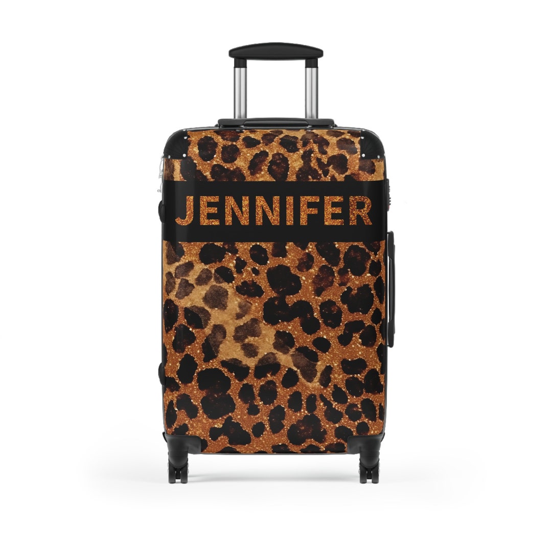 Custom Leopard Print Suitcase, Custom Suitcase, Personalized Luggage ...