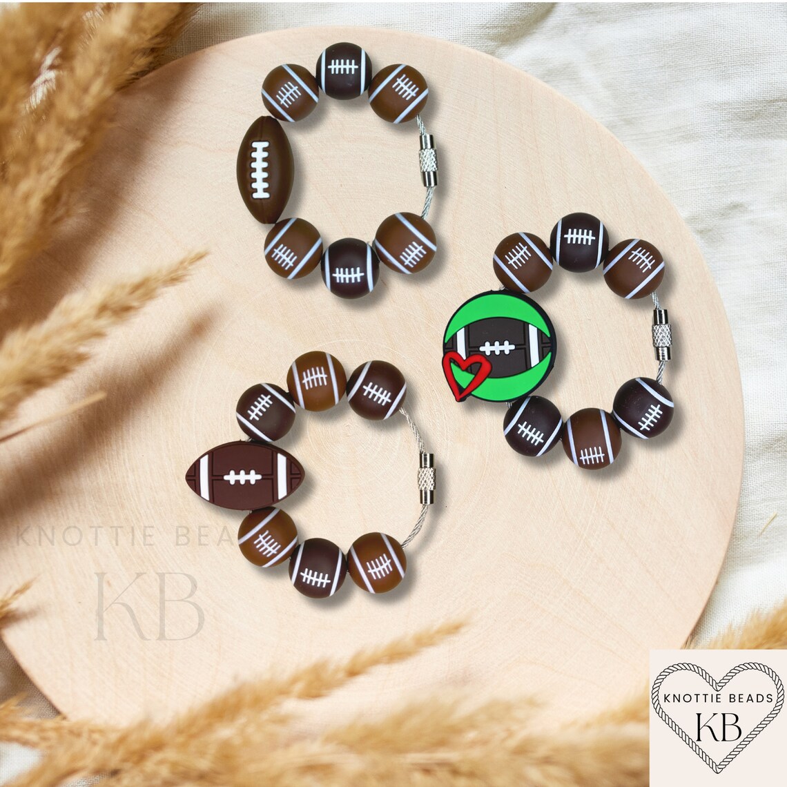 Custom Football Cup Charms Stanley Cup Charms Silicone Beaded Tumbler ...