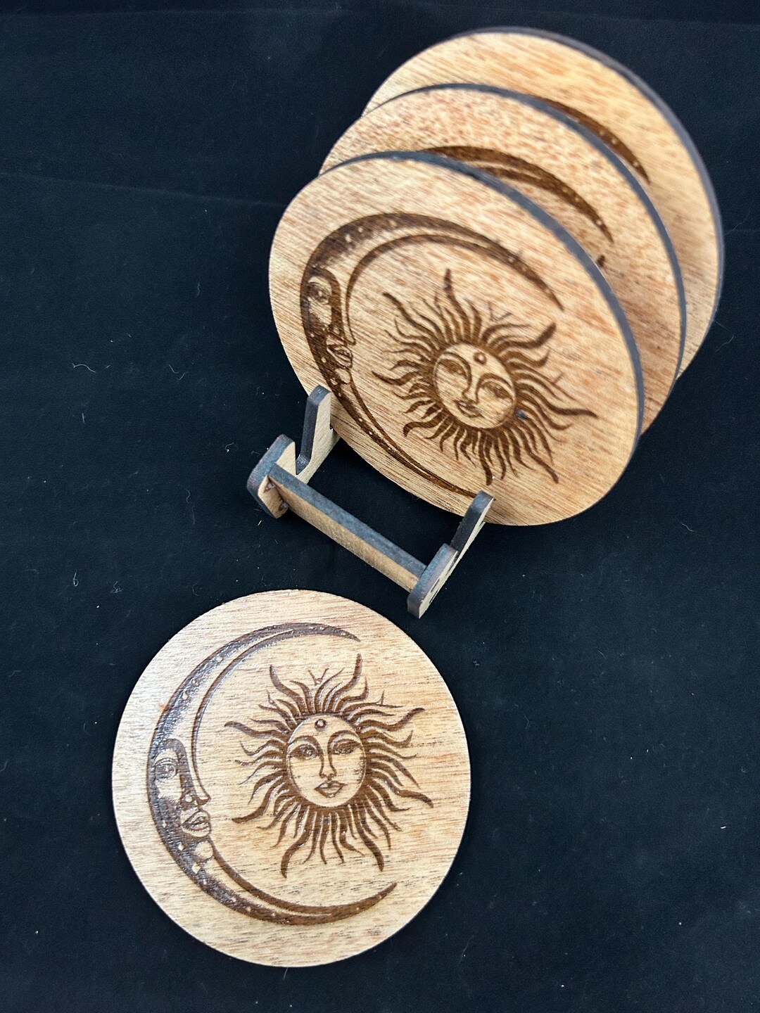 Celestial Sun and Moon Coasters - Etsy