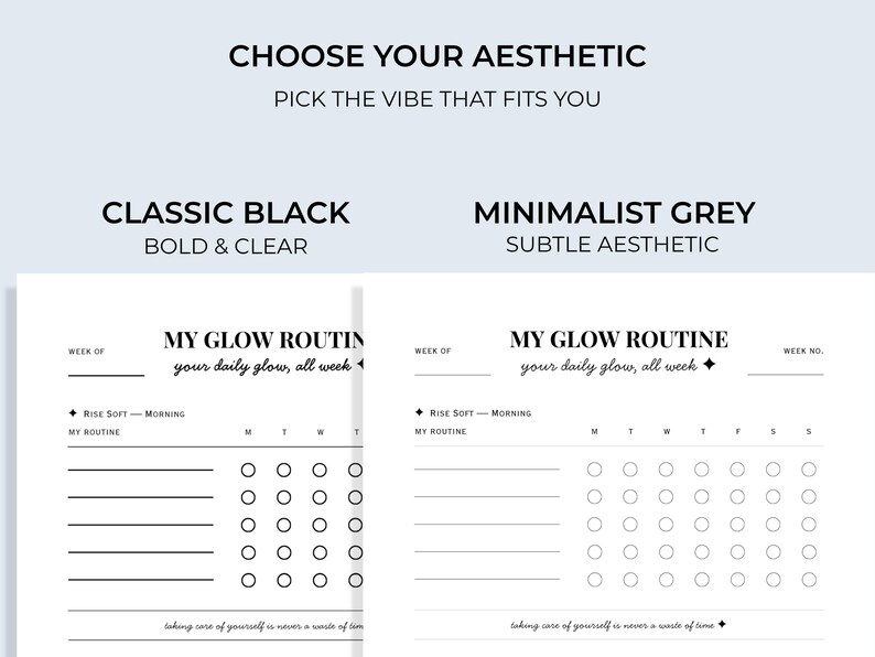 Glow up Routine Tracker Printable PDF, Self Care Planner/checklist ...