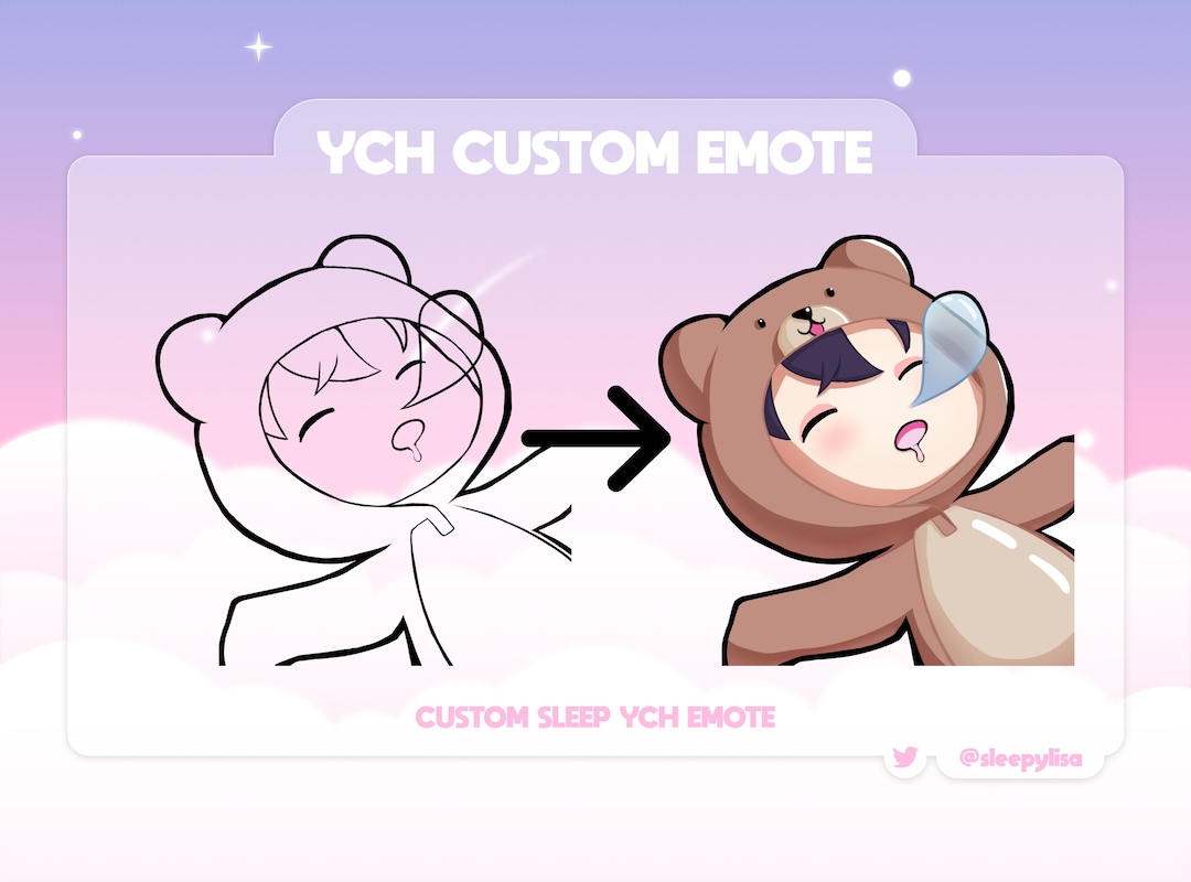 YCH Sleep Emote Base Custom Emotes Commission for Your Twitch/discord ...