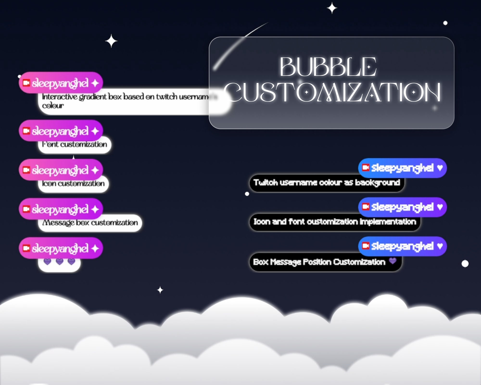 Animated Gradient Celestial Chat Widget and Bubbles Aesthetic Ready to ...